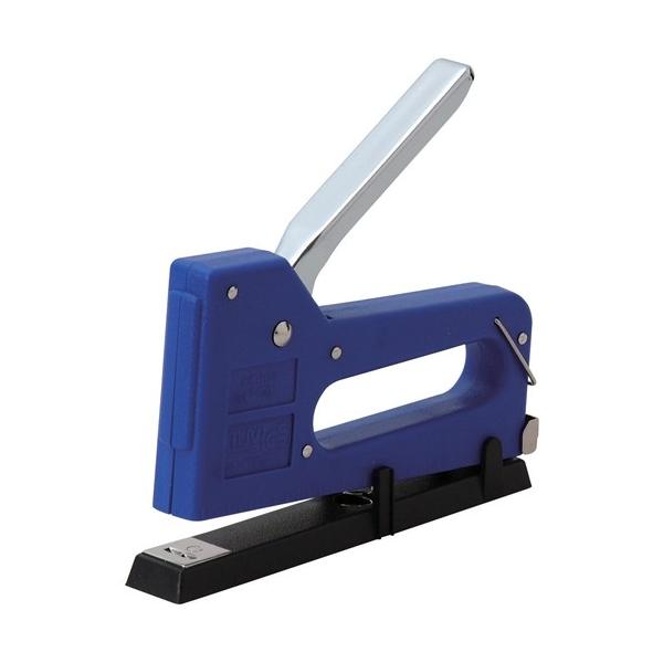 【特徴】ポスター貼り、カーペット止め、イスの補修、網張り、書類とじなどに便利です。幅12mm、高さ6〜8mmのステープルが使用できます。コピー用紙が、6mmで約5〜25枚、8mmで約25〜40枚とじられます。【用途】紙・布・ビニールなどの木...
