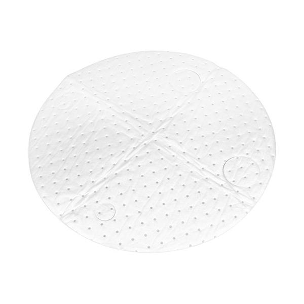 【特徴】ドラム缶の注ぎ口や天板など、油の垂れ落ちを吸収し、きれいな状態を維持します。1枚で約1.5L吸収します。【用途】油専用吸着。【仕様】●吸収量：約1500ml/1枚。●サイズ：直径550×厚さ4mm。●JIS規格。●200Lドラム缶対...