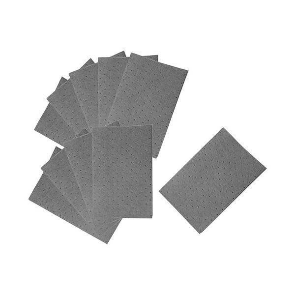 【特徴】バイクや自動車の整備中のパーツの下敷きに最適です。オイル交換中の漏洩対策に効果を発揮します。【用途】誤って油をこぼしてしまった際の吸収材。【仕様】●吸水量480ml/1枚。●サイズ：縦400×横500×厚さ2mm。●10枚入。【材質...