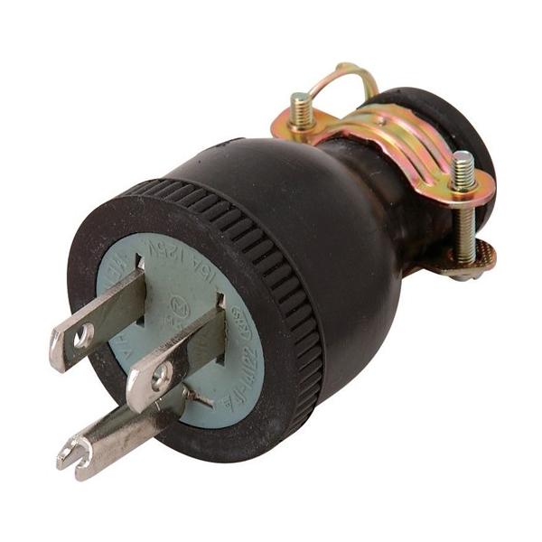 【特徴】125V15A3芯アース接続です。【用途】掃除機、電動工具などの交換用電源プラグ。【仕様】●交流電圧：125V。●許容電流：15A。●アースピンタイプ。【サイズ】幅：35mm高さ：75mm奥行き：35mm重量：40g