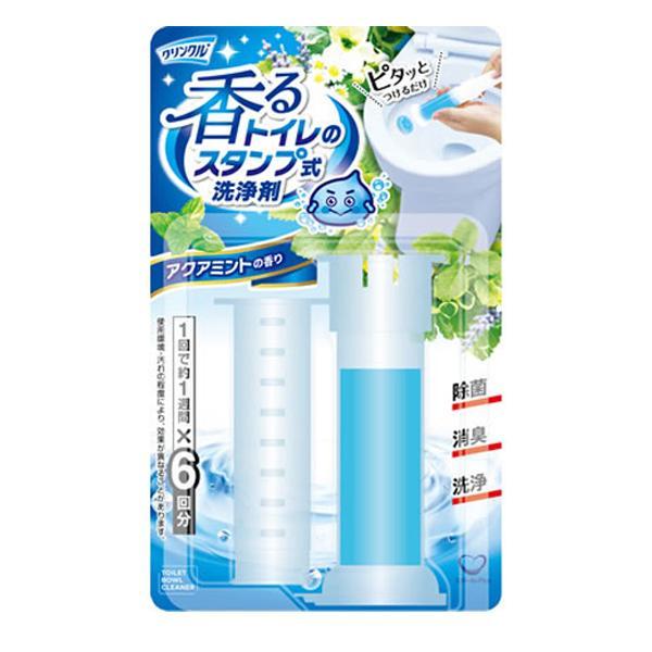 便器の内側にジェルを押し当て、スタンプするだけ！除菌、消臭、洗浄効果がある、トイレのスタンプ式洗浄剤です。トイレの水を流すたび洗浄成分が溶け出し、対流広がり効果で水たまりやフチ裏をキレイに保ちます。●使用期間は1回のジェルで約1週間。●流れ...