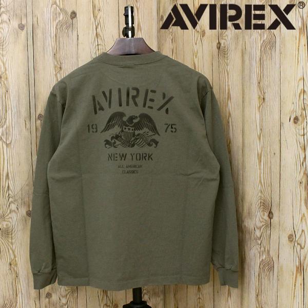 STENCIL L/S T-SHIRT / ステンシル 長袖Tシャツ / AVIREX / アヴィレックスミリタリーテイストの長袖Tシャツ左胸には、ブランドロゴをプリント背中には、イーグルモチーフをプリント■AVIREX / アヴィレックス...