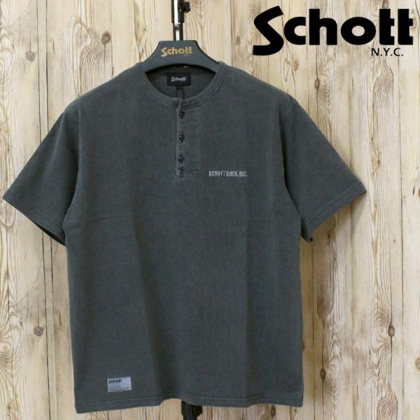 TIME TESTED OVER FOUR GENERATIONS EMB. HENLEY T-SHIRT/刺繍 ヘンリーネック Tシャツ/Schott/ショット7ozのしっかりとした肉厚ボディを採用し、オープンエンド糸ならではのふっくらと...