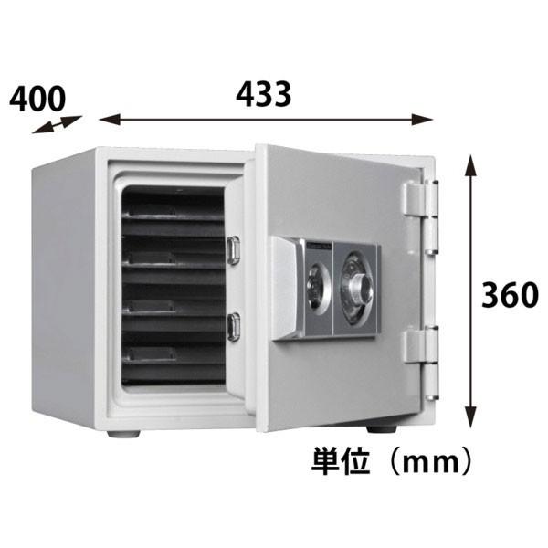 ・北海道・沖縄・離島・山口県(個人宅への配達)は別途送料がかかります。■品番　D34-4■種類　耐火金庫■ロックタイプ　ダイヤル式■外寸　高さ356×幅433×奥行400(mm)■内寸　高さ237×幅337×奥行242(mm)■内容量　19...