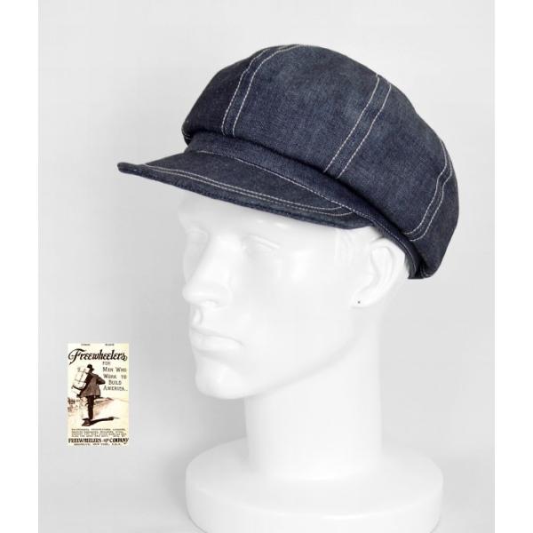 1910〜20年代のヴィンテージのキャスケットをデザインソースにフリーホイーラーズがリリースしたモデルです。クラウン（帽体）部分は8枚パネルで丸みを帯びた形状です。ツバとクラウン部分をとめるスナップボタンがないので、お好きな形を作りかぶるこ...