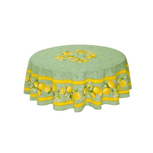 フランス製コットン撥水テーブルクロス■素材　　コットン100%（表面にアクリルコーティング加工）■サイズ　直径180cm前後（縁はパイピング仕上げ）■産地　　フランス南フランス、プロヴァンス地方で作られている、撥水加工のテーブルクロスです。...