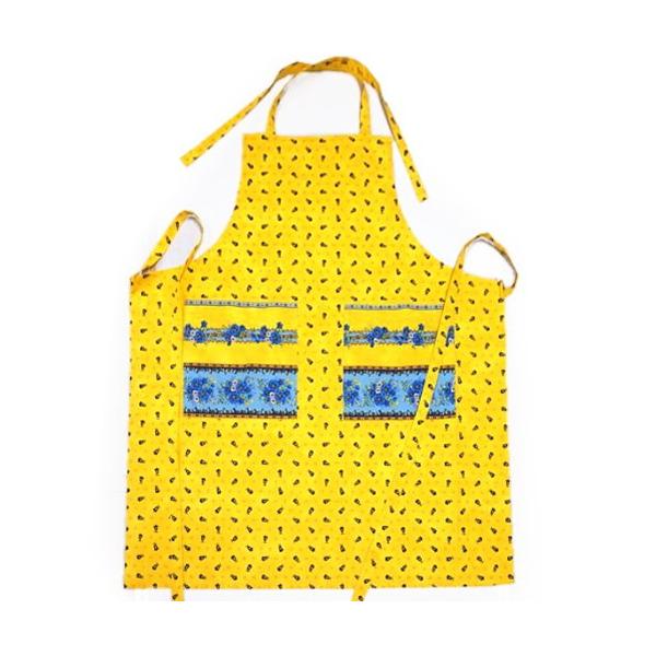 南仏プロヴァンス　コットンエプロン ■素材　　綿100％■サイズ　フリー（平置き計測で幅76.5×丈87cm前後）■産地　　フランス  光あふれる地中海、オリーブの木、ハーブの香り…ヨーロッパ屈指のリゾート＆温暖で自然豊かな南フランス・プロ...