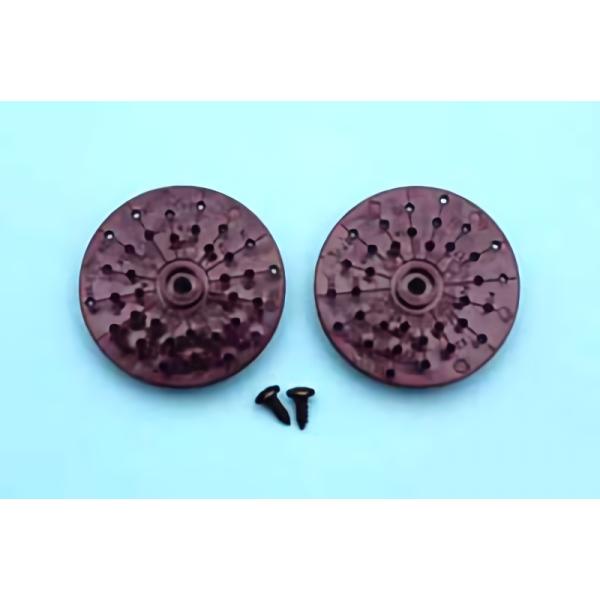 小型引込脚サーボ「R2611」に付属のサーボホーン。丸型で引込脚を動かす為に必要な動作巾を簡単に設定できます。2個入り 