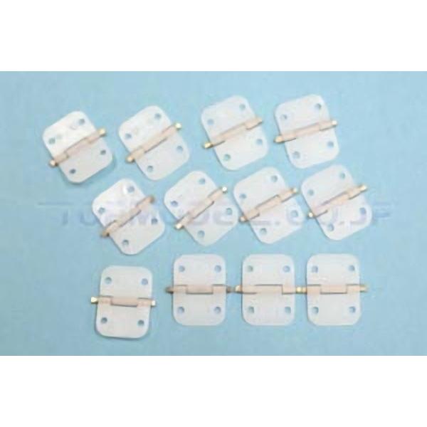 テトラ　ナイロンヒンジ（S)ナイロン製駆動翼用蝶番丈夫でノイズの発生がありません。12個入09〜25クラスの機体用