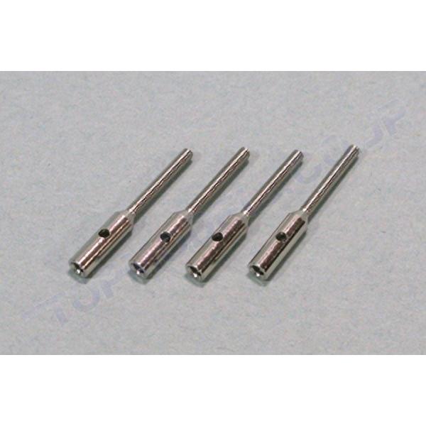 φ1.8mmロッド対応、鉄製メッキ仕上げのロッドエンド。先端はM2ネジ。