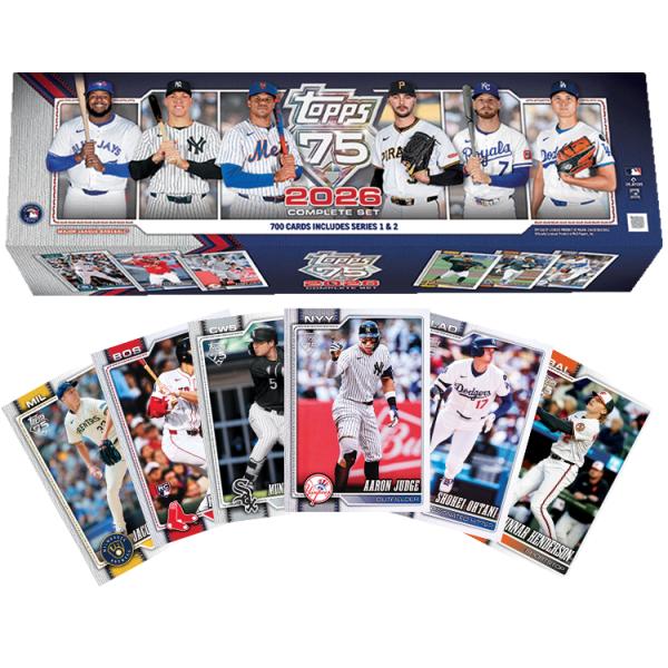 2026 Topps Baseball Complete Setには、MLB〓の最も有名な選手たちが収録されています。このセットには2026年Toppsシリーズ1およびシリーズ2の全700枚のカードが含まれています。注意・お届け日時選択して...