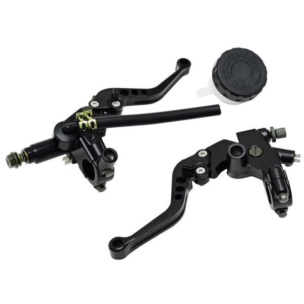 ■送料　【本州/四国/九州：900円】【北海道：900円】【沖縄：2440円】【※離島：別途見積もり】【商品説明】社外品です。ハンドル取付径22ミリのハンドルバーにご使用いただけます。レバーはCNC加工のアルミ削り出しでアルマイト処理がされ...