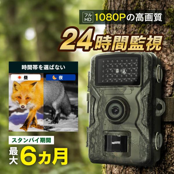 【商品説明】屋外防犯、狩猟監視に最適！カラーディスプレイで簡単に設定が可能なトレイルカメラです。自宅周辺だけでなく、農場、倉庫、耕作地、車庫、事務所、資材置き場、盗難防止にご活用いただけます！言語設定より日本語を選択可能なので安心です。 【...