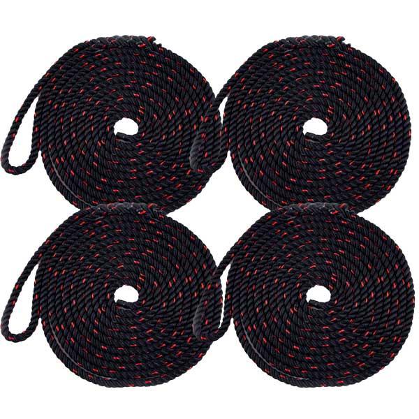 【ポリエステル スリーストランド ロープお得な4本セット】■片側にアイスプライス加工を施した当店オリジナルのスリーストランドポリエステルロープポリエステルロープでは、ダブルブレイド（がっしり硬めの高強度）とエイトストランド（かなり柔らかく扱...