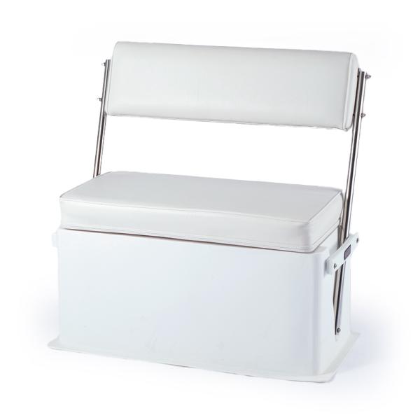 ■米国のボートシーティングメーカーTODD社製のストレージ付きスイングバックシート背もたれを支えるスイングアームはアルミニウム製でとても丈夫で、シートを倒せば向きが反転します。フィッシングボートでお使いの時にトランサムデッキにセットするとメ...