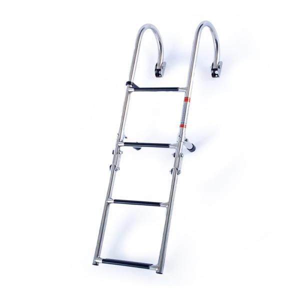 ボート環境に耐え得る頑丈な316ステンレスつくられた、ガンネルタイプのラダーです。船体にネジで取り付けて固定するだけです。使用しない時は、下部分約半分の位置のステップが折りたたむことができるため、コンパクトに保管することができ、収納スペース...