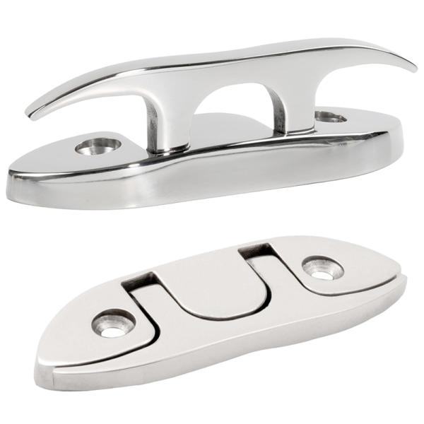 ■Whitecap製 316ステンレス 折りたたみクリート使用する時だけ、ロープ固定部を立ち上げるタイプのクリートです。デッキ下の深さが問題となるトップマウント用途向けです。横幅約11cm程度でコンパクト、未使用時はガンネル上に突起物が無い...