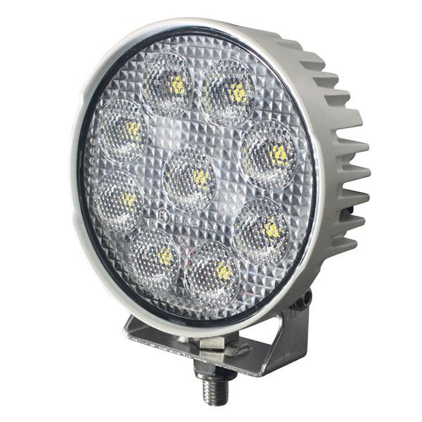 LEDを9つ使用した丸型タイプのLEDライトです。中型のプレジャーボートのデッキを照らすのに最適な光量です。IP67の防水性能があるので、マリンユースに最適です。温度制御システム(TCS)機能付き。◆サイズ：W109×D45×H120mm◆...