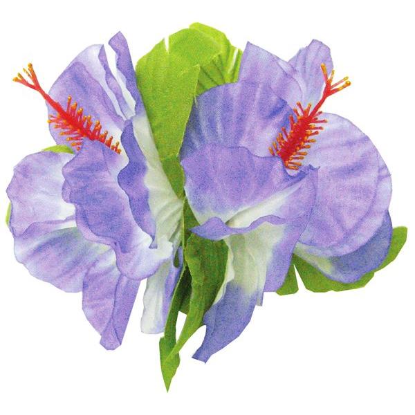 【フラダンス】【髪飾り】【ヘアクリップ】左右約15ｃｍ　*左右の長さはあくまで目安です。個体差があります。入荷時期、製造ロットにより色味、質感等が異なる場合がございます。あらかじめご了承くださいませ。E ハイビスカスダブルクリップ　ラベンダ...