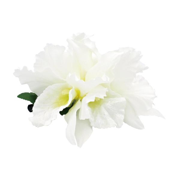 【フラダンス】【髪飾り】【ヘアクリップ】【お仕立て】カトレア5輪クリップサイズ：W20×D15×H10cm素材：ポリエステル PE PS アルミ全４色