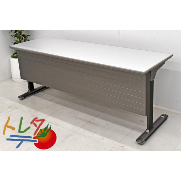 2017081706■メーカー：オカムラ■カラー：ライトグレー■寸法：W1800×D600×H700(mm)■素材：天板/ 表面材： メラミン化粧板　縁材：ウレタン一体成型エッジ■備考：オカムラのスタックテーブルです。■店舗管理コード：25...