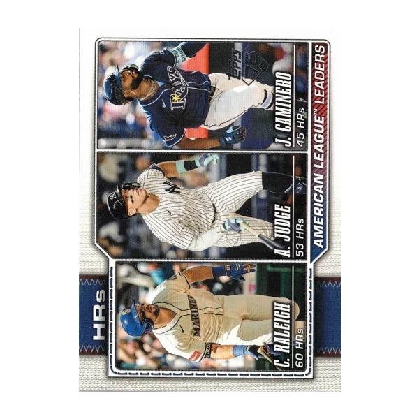 2026 Topps Series 1 Baseball 38 Aaron Judge/Junior Caminero/Cal Raleigh (League Leaders)