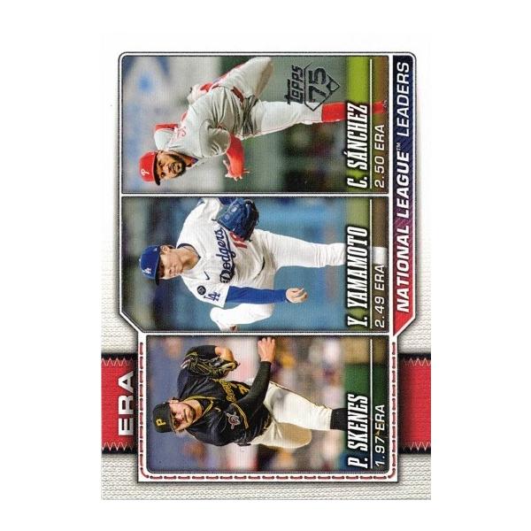 2026 Topps Series 1 Baseball 203 Yoshinobu Yamamoto/Paul Skenes/Cristopher S?nchez (League Leaders)