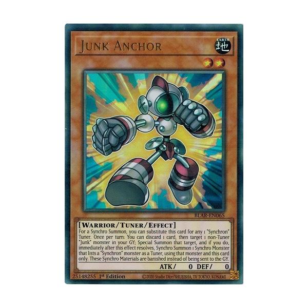 カード名:ジャンク・アンカー/Junk Anchor収録:Battles of Legend：Armageddon【EU版】品番:BLAR-EN065レアリティ:ウルトラレアチューナー・効果モンスター星２/地属性/戦士族/攻   0/守  ...