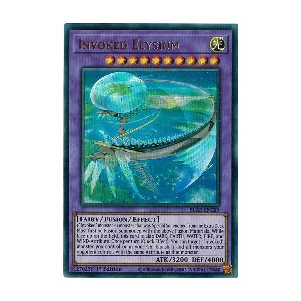 カード名:召喚獣エリュシオン/Invoked Elysium収録:Battles of Legend：Armageddon【EU版】品番:BLAR-EN083レアリティ:ウルトラレア融合・効果モンスター星１０/光属性/天使族/攻3200/守...