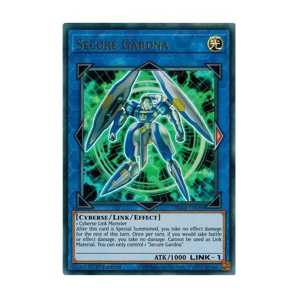 カード名:セキュア・ガードナー/Secure Gardna収録:Battles of Legend：Armageddon【EU版】品番:BLAR-EN086レアリティ:ウルトラレアリンク・効果モンスターリンク１/光属性/サイバース族/攻10...