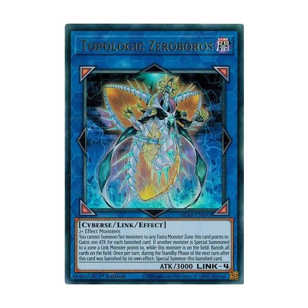 カード名:トポロジック・ゼロヴォロス/Topologic Zeroboros収録:Battles of Legend：Armageddon【EU版】品番:BLAR-EN091レアリティ:ウルトラレアリンク・効果モンスターリンク４/闇属性/サ...