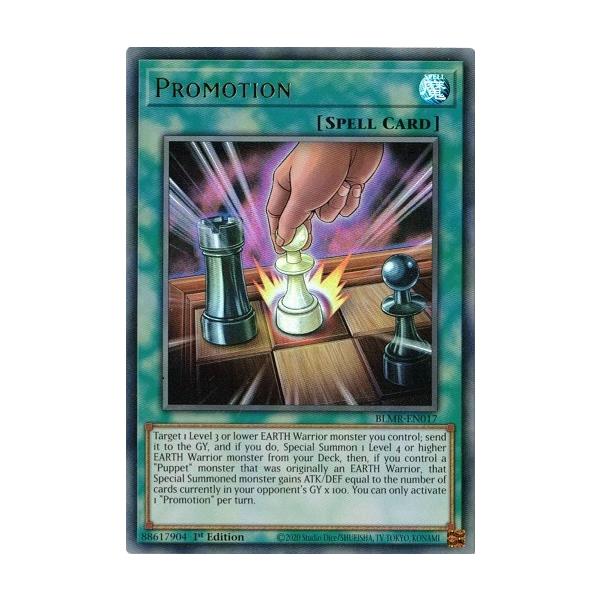 カード名:プロモーション/Promotion収録:Battles of Legend：Monstrous Revenge品番:BLMR-EN017レアリティ:ウルトラレア通常魔法このカード名のカードは１ターンに１枚しか発動できない。(1)：...