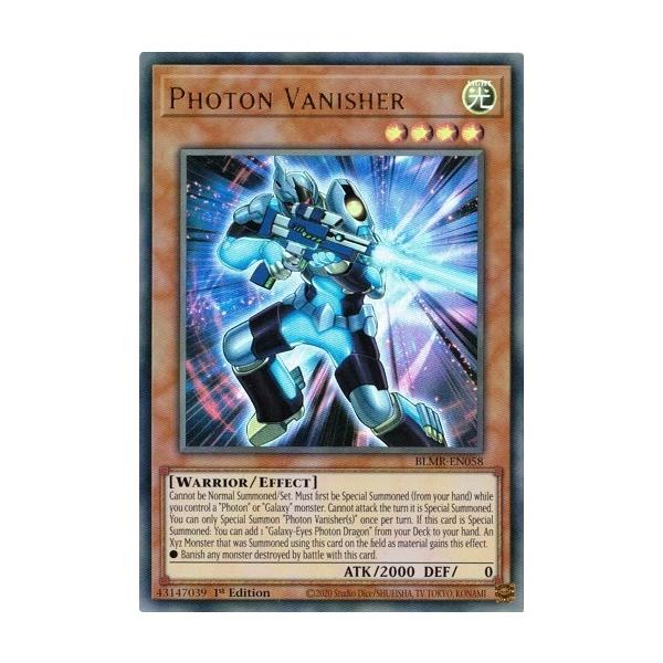 カード名:フォトン・バニッシャー/Photon Vanisher収録:Battles of Legend：Monstrous Revenge品番:BLMR-EN058レアリティ:ウルトラレア特殊召喚・効果モンスター星４/光属性/戦士族/攻2...