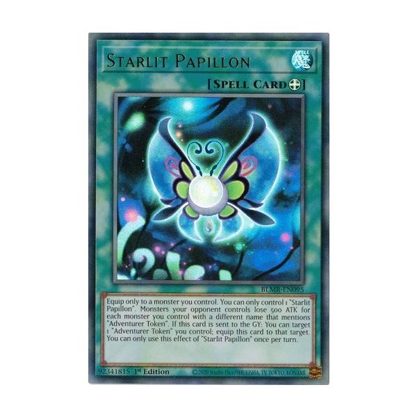 カード名:星空蝶/Starlit Papillon収録:Battles of Legend：Monstrous Revenge品番:BLMR-EN095レアリティ:ウルトラレア装備魔法自分フィールドのモンスターにのみ装備可能。このカード名の...