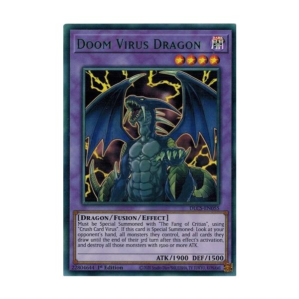 カード名:デス・ウイルス・ドラゴン/Doom Virus Dragon収録:Dragons of Legend：The Complete Series【EU版】品番:DLCS-EN055レアリティ:カラフルウルトラレア/緑【1st】融合・効...
