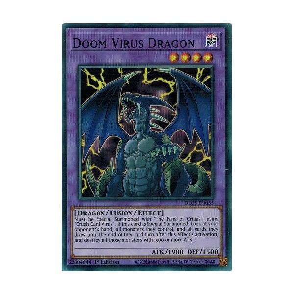 カード名:デス・ウイルス・ドラゴン/Doom Virus Dragon収録:Dragons of Legend：The Complete Series【EU版】品番:DLCS-EN055レアリティ:カラフルウルトラレア/紫【1st】融合・効...