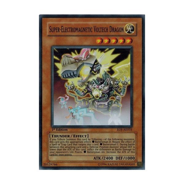 カード名:超電磁稼動ボルテック・ドラゴン/Super-Electromagnetic Voltech Dragon収録:Enemy of Justice【アジア版】品番:EOJ-AE031レアリティ:スーパーレア【1st】効果モンスター星５...