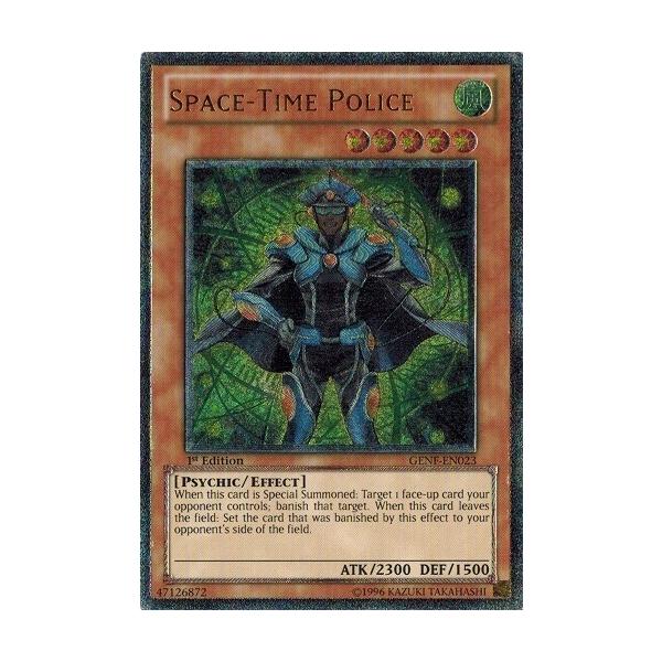 カード名:スペースタイムポリス/Space-Time Police収録:Generation Force品番:GENF-EN023レアリティ:アルティメットレア【1st】効果モンスター星５/風属性/サイキック族/攻2300/守1500このカ...