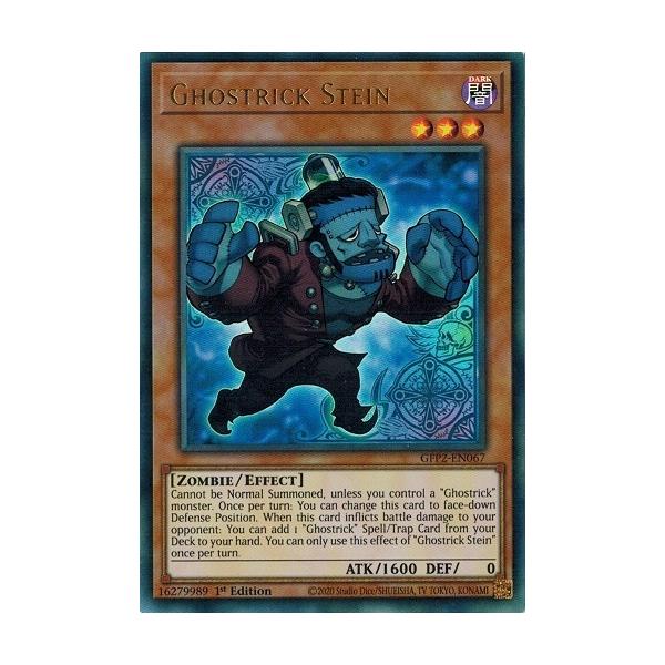 カード名:ゴーストリック・シュタイン/Ghostrick Stein収録:Ghosts From the Past：The 2nd Haunting品番:GFP2-EN067レアリティ:ウルトラレア効果モンスター星３/闇属性/アンデット族/...