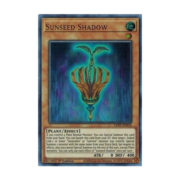 カード名:聖種の影芽/Sunseed Shadow収録:Ghosts From the Past品番:GFTP-EN016レアリティ:ウルトラレア効果モンスター星１/地属性/植物族/攻   0/守 400このカード名の(1)(2)の効果はそ...