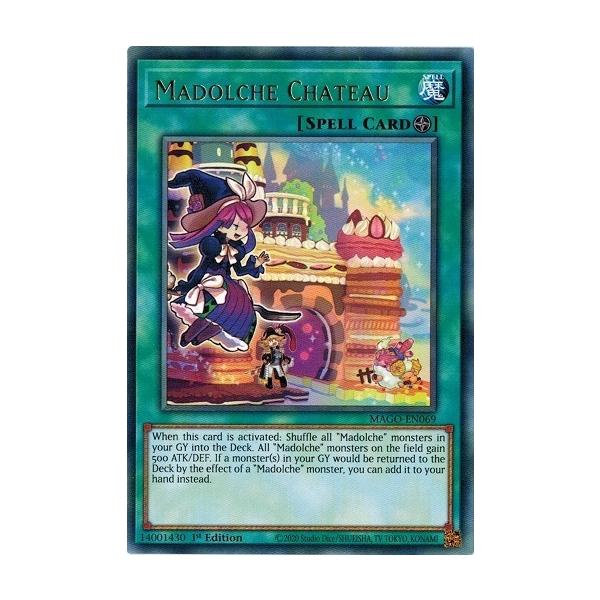 カード名:マドルチェ・シャトー/Madolche Chateau収録:Maximum Gold品番:MAGO-EN069レアリティ:ゴールドレターレアフィールド魔法このカードの発動時に、自分の墓地に「マドルチェ」と名のついたモンスターが存在...