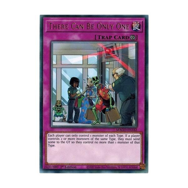 カード名:センサー万別/There Can Be Only One収録:Maximum Gold品番:MAGO-EN162レアリティ:ゴールドレターレア永続罠(1)：このカードが魔法＆罠ゾーンに存在する限り、お互いのフィールドにそれぞれ１体...