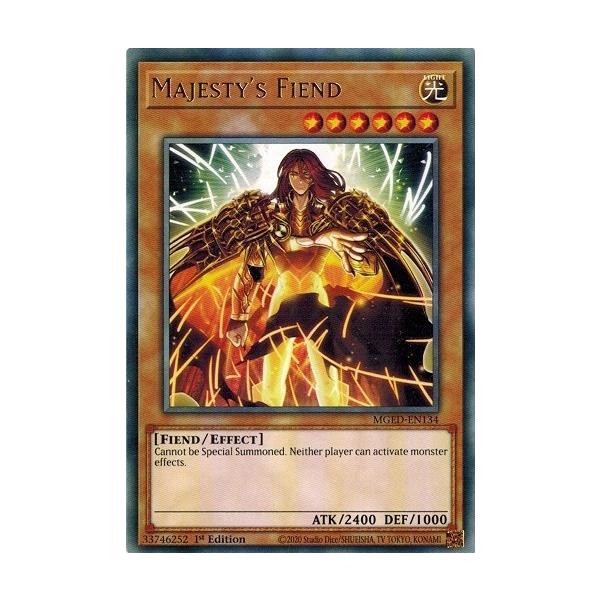カード名:威光魔人/Majesty's Fiend収録:Maximum Gold：El Dorado品番:MGED-EN134レアリティ:ゴールドレターレア効果モンスター星６/光属性/悪魔族/攻2400/守1000このカードは特殊召喚できな...