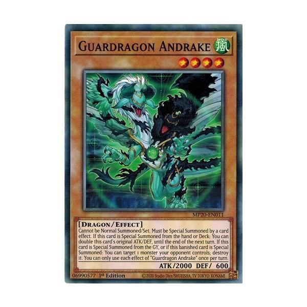 カード名:守護竜アンドレイク/Guardragon Andrake収録:2020 Tin of Lost Memories【EU版】品番:MP20-EN011レアリティ:ノーマル特殊召喚・効果モンスター星４/風属性/ドラゴン族/攻2000/...