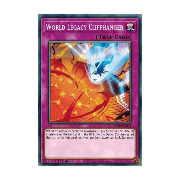 カード名:星遺物の対焉/World Legacy Cliffhanger収録:2020 Tin of Lost Memories【EU版】品番:MP20-EN082レアリティ:ノーマル通常罠(1)：リンクモンスター同士が戦闘を行う攻撃宣言時...