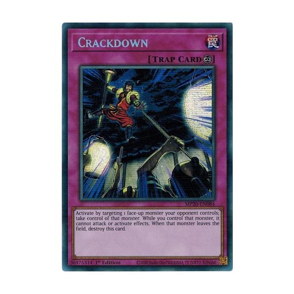 カード名:大捕り物/Crackdown収録:2020 Tin of Lost Memories【EU版】品番:MP20-EN084レアリティ:プリズマティックシークレットレア永続罠(1)：相手フィールドの表側表示モンスター１体を対象としてこ...