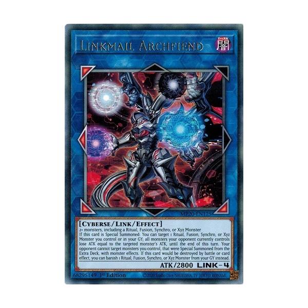 カード名:リンクメイル・デーモン/Linkmail Archfiend収録:2020 Tin of Lost Memories【EU版】品番:MP20-EN125レアリティ:レアリンク・効果モンスターリンク４/闇属性/サイバース族/攻280...