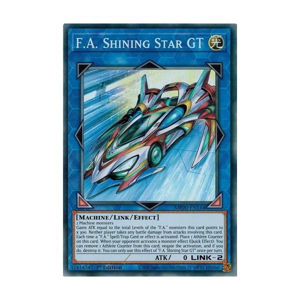 カード名:Ｆ.Ａ.シャイニングスターＧＴ/F.A. Shining Star GT収録:2020 Tin of Lost Memories【EU版】品番:MP20-EN144レアリティ:ノーマルリンク・効果モンスターリンク２/光属性/機械族...