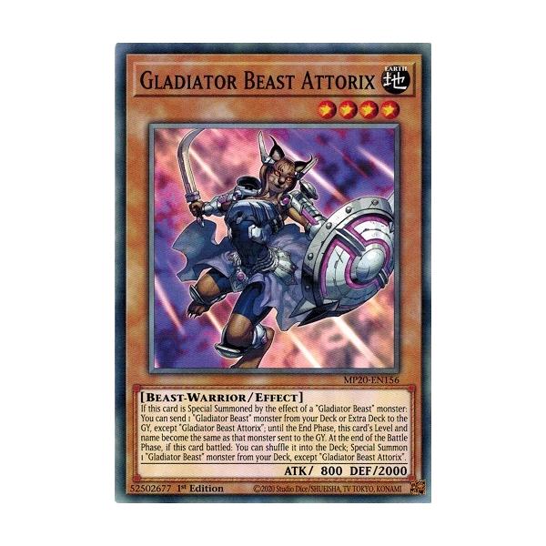 カード名:剣闘獣アトリクス/Gladiator Beast Attorix収録:2020 Tin of Lost Memories【EU版】品番:MP20-EN156レアリティ:ノーマル効果モンスター星４/地属性/獣戦士族/攻 800/守2...