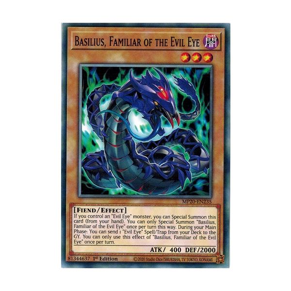 カード名:呪眼の眷属 バジリウス/Basilius, Familiar of the Evil Eye収録:2020 Tin of Lost Memories【EU版】品番:MP20-EN235レアリティ:ノーマル効果モンスター星３/闇属性...